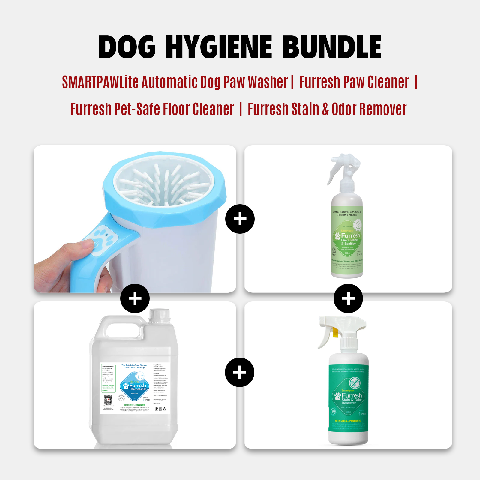 Dog Hygiene Bundle – Paw Washer, Floor Cleaner & Odor Remover